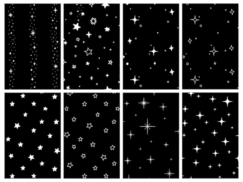 Seamless Moon & Star Patterns Procreate Brush Set - Etsy UK