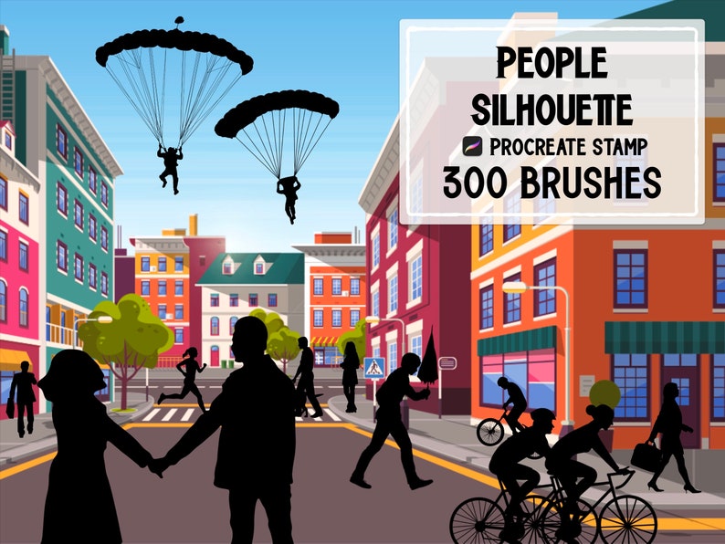 300 People Silhouette Procreate Stamp Brush Set - Etsy