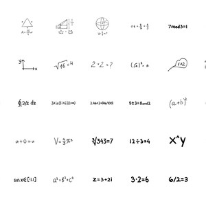 Mathematics Handwritten Doodle Scribble Procreate Stamp Brush Set - Etsy