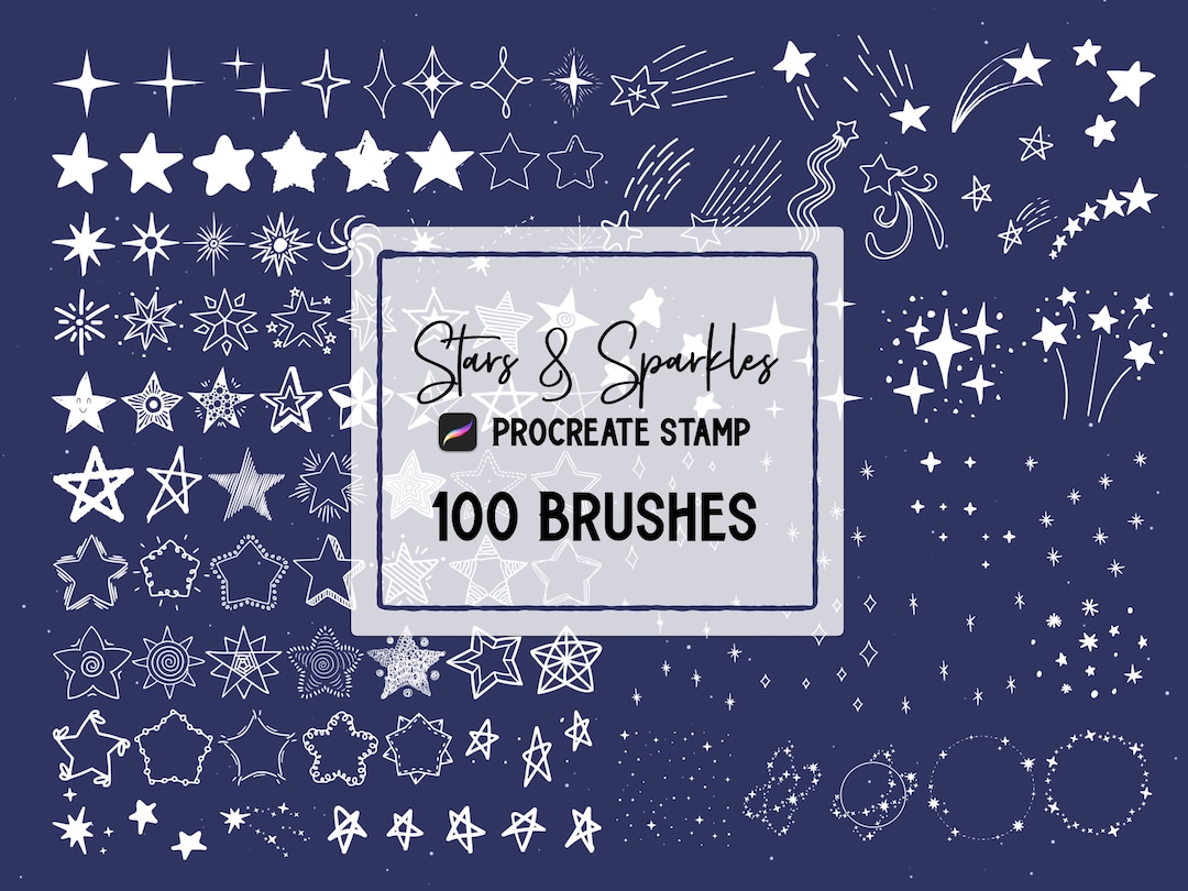 Stars & Sparkles Procreate Stamp Brush Set - Etsy