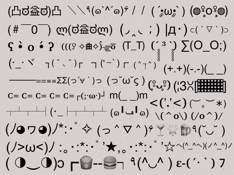 Kaomoji Text Emoticon Procreate Stamp Brush Set - Etsy