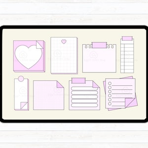 Pink Sticky Notes Digital Stickers Set - Goodnotes File, Individual PNG ...
