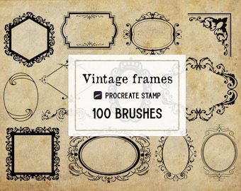 Procreate Stamp Brush Set 21 Vintage Frames - Etsy
