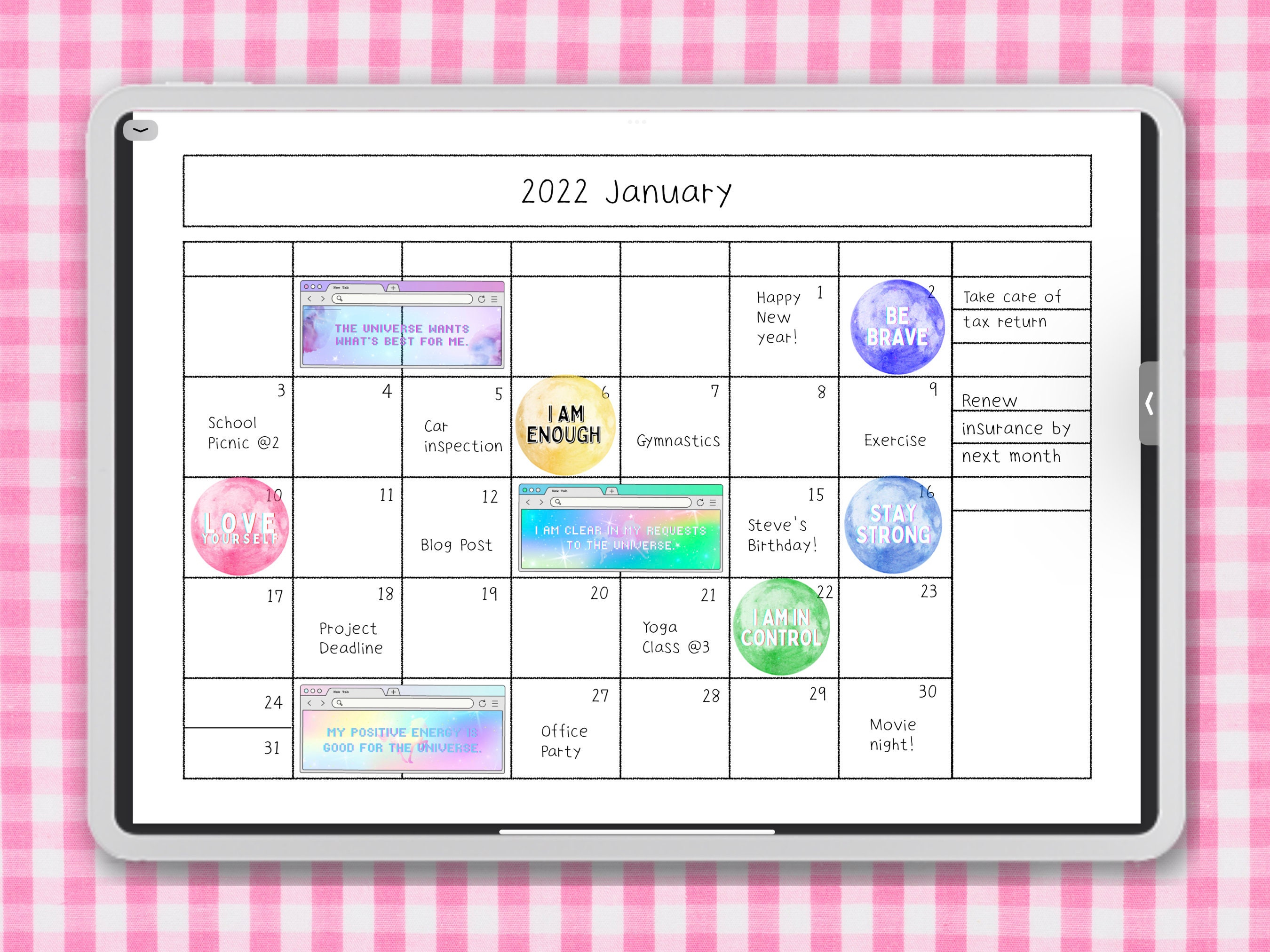 Positive Affirmation Digital Stickers Bundle Goodnotes PNG - Etsy