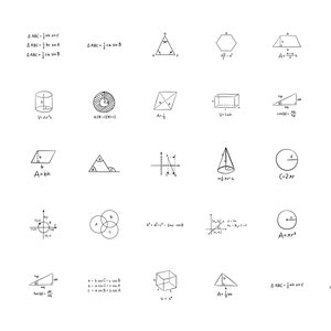 Mathematics Handwritten Doodle Scribble Procreate Stamp Brush Set - Etsy