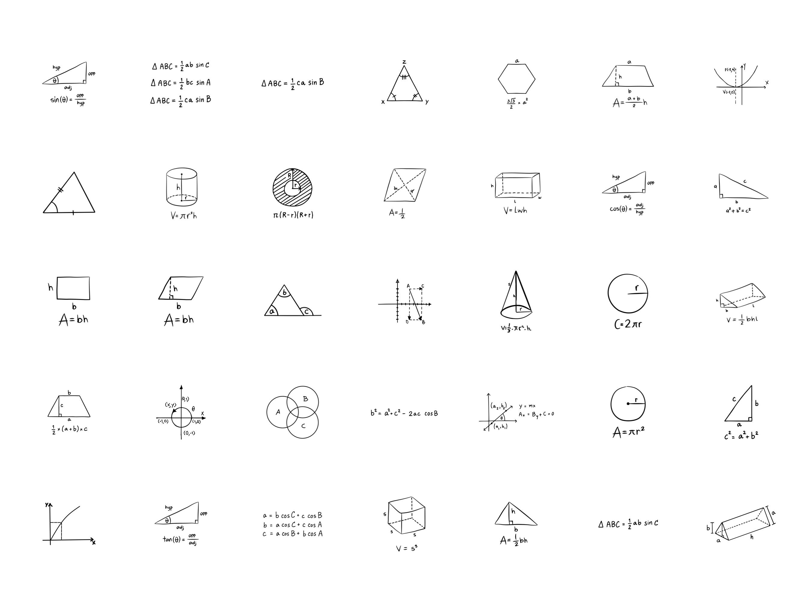 Mathematics Handwritten Doodle Scribble Procreate Stamp Brush - Etsy