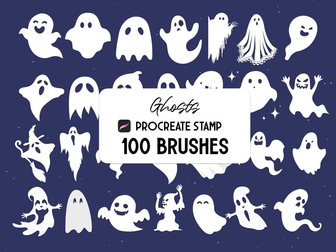 Halloween Ghost Procreate Stamp Brush Set - Etsy