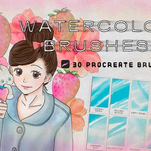 Watercolor Procreate Brush Set, Paint, Ink, Coloring, Sketch - Etsy