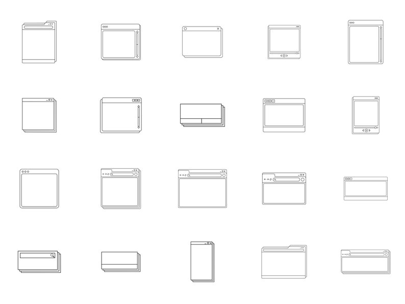 Windows Pop-up UI Procreate Stamp Widget Brush Set - Etsy