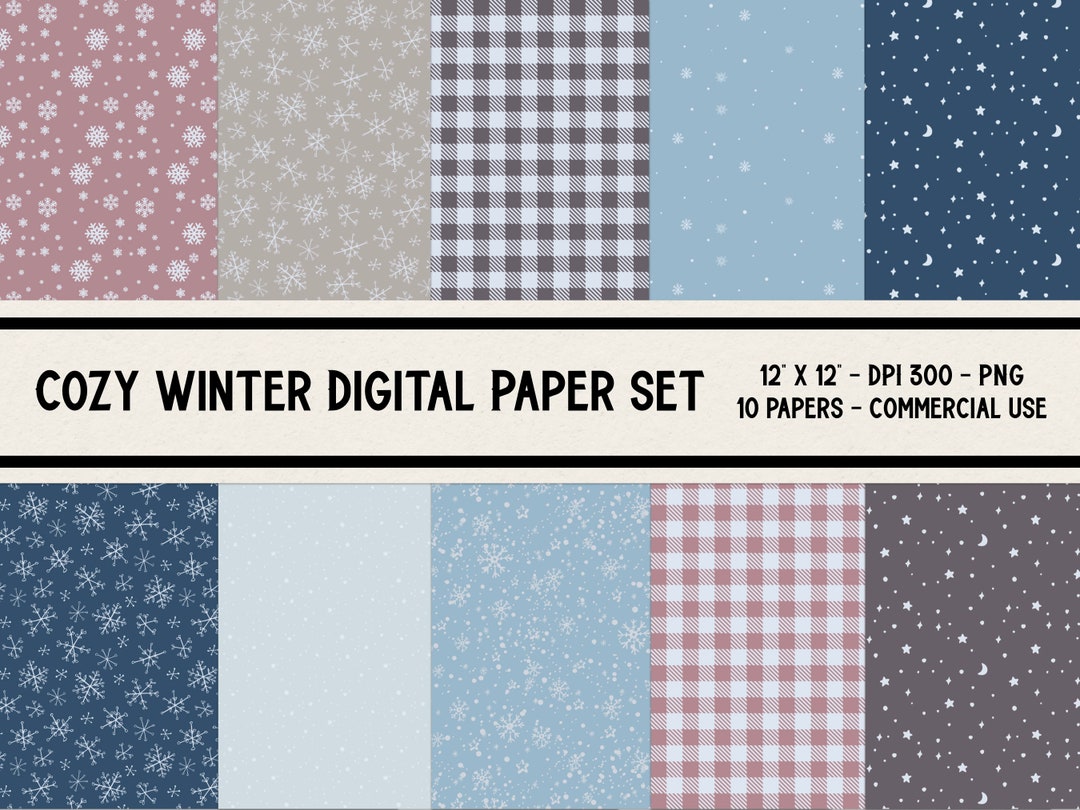 Cozy Winter Digital Paper Set - Commercial Use, Instant Download - Etsy