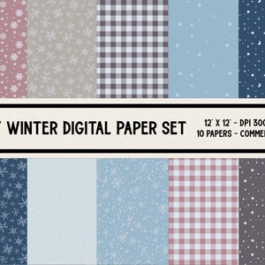 Cozy Winter Digital Paper Set - Commercial Use, Instant Download - Etsy