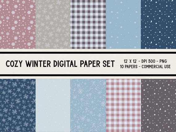 Cozy Winter Digital Paper Set Commercial Use Instant - Etsy
