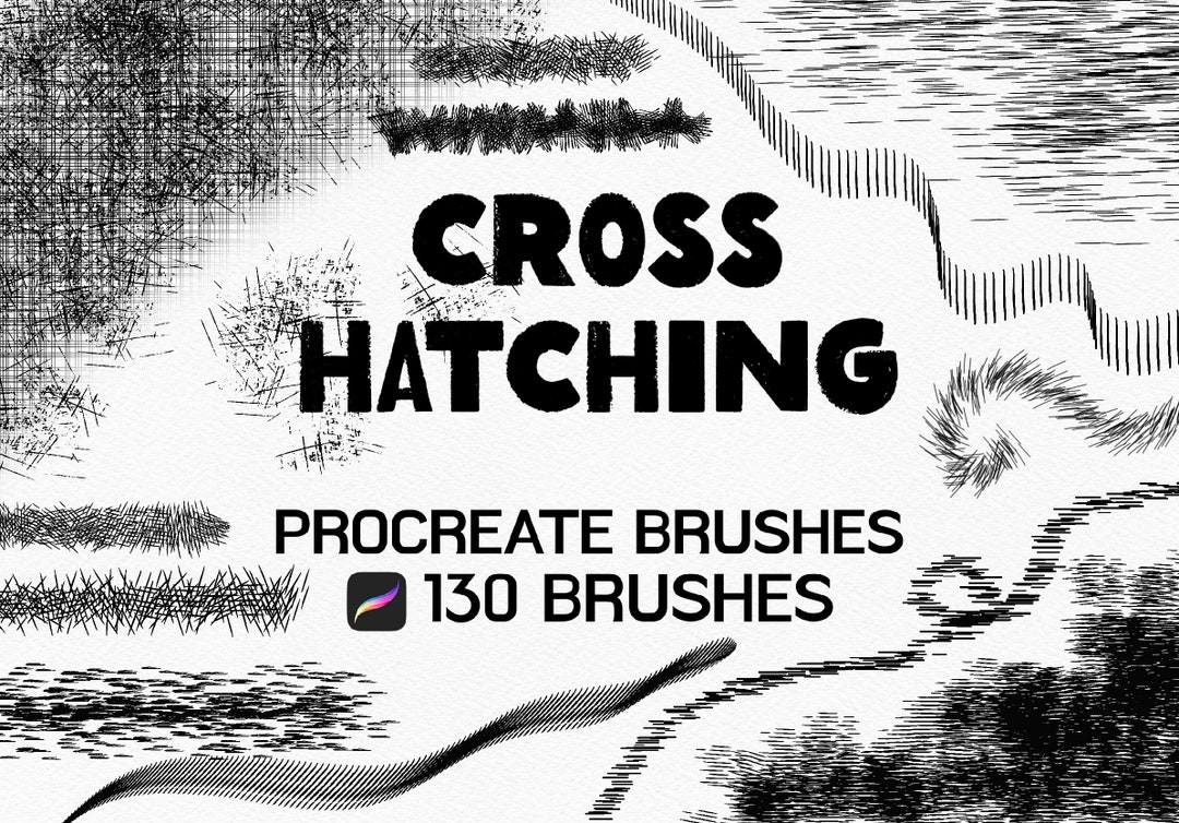 Cross Hatching Procreate Brush Set - Etsy