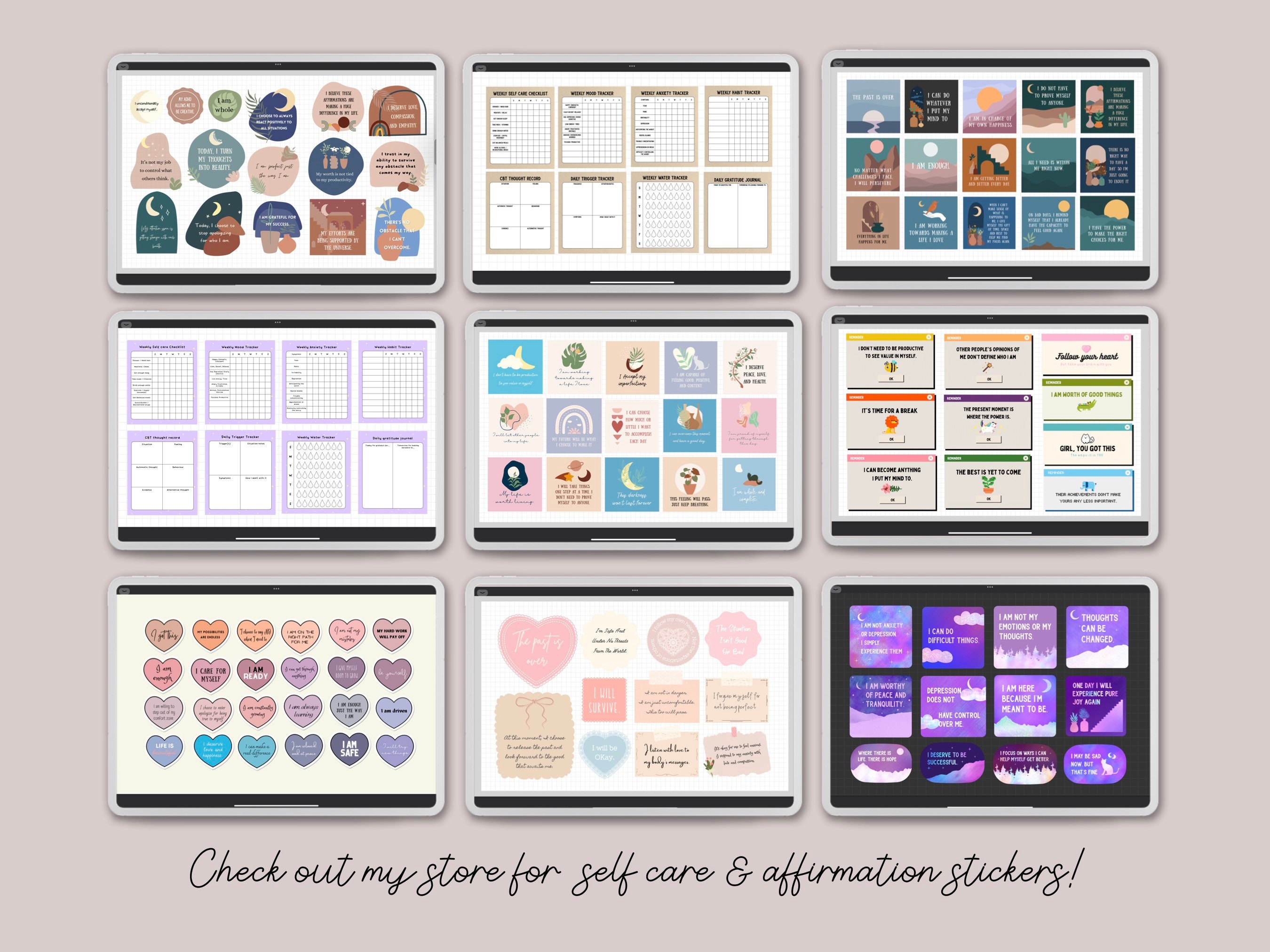 Vintage Retro Positive Affirmation Digital Stickers Set - Goodnotes ...
