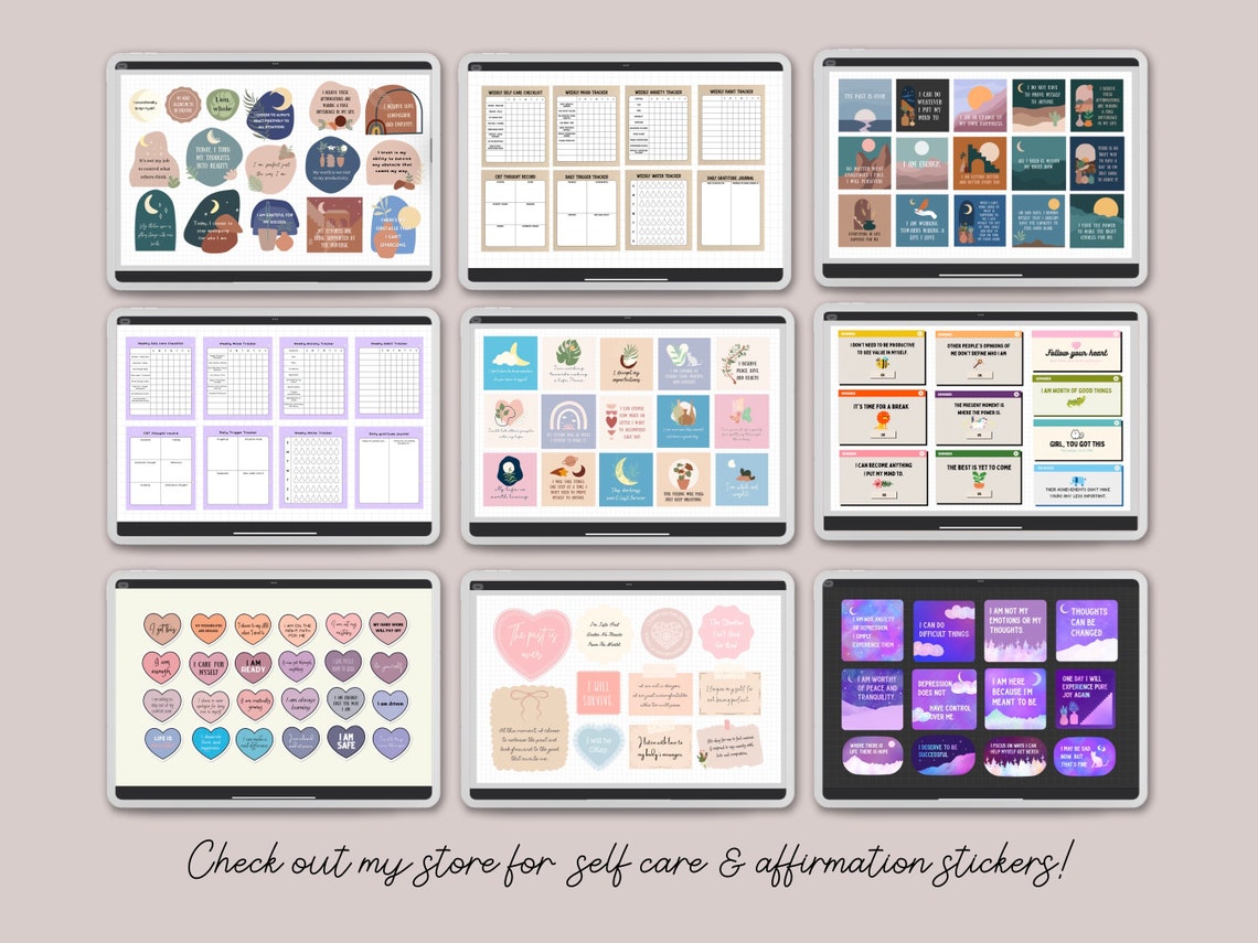 Celestial Depression Affirmation Digital Stickers Set - Etsy