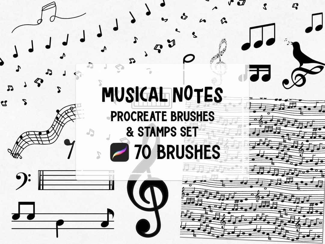Musical Note Procreate Stamp Brush Set - Etsy