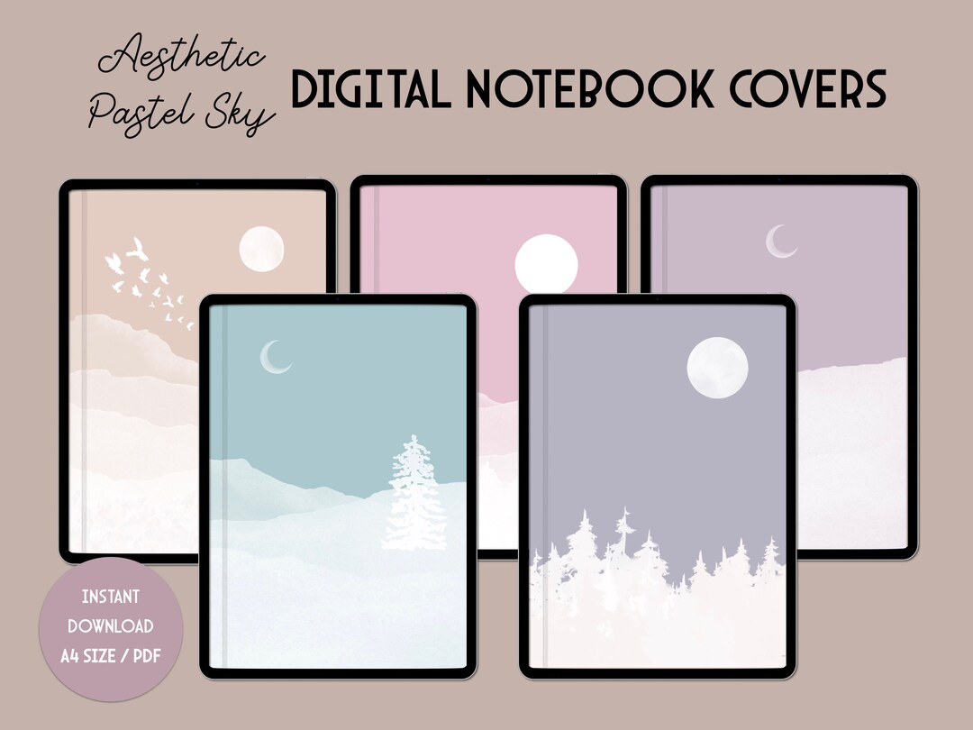 Aesthetic Digital Notebook Covers Bundle - A4 Size, PDF File, Goodnotes ...