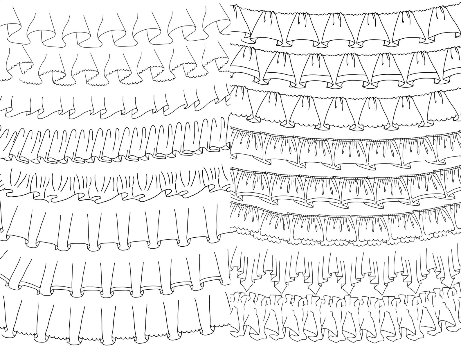 Ruffle Lines Procreate Brushes Set - Etsy