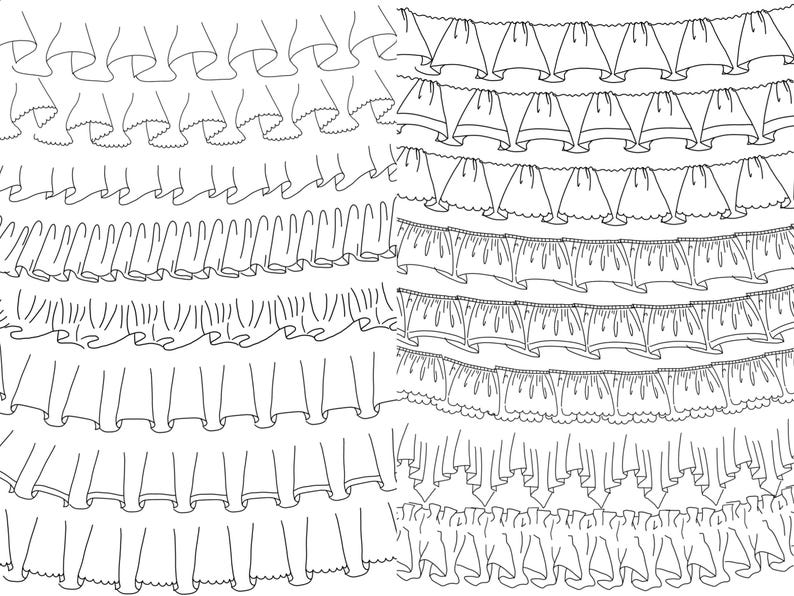 Ruffle Lines Procreate Brushes Set - Etsy