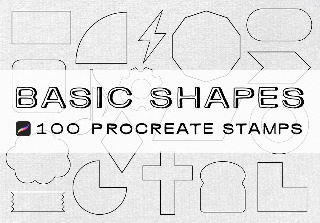 100 Basic Shape Procreate Stamp Brush Set - Etsy