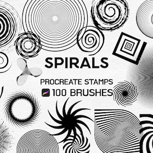 100 Spiral & Swirls Procreate Stamp Brush Set - Etsy