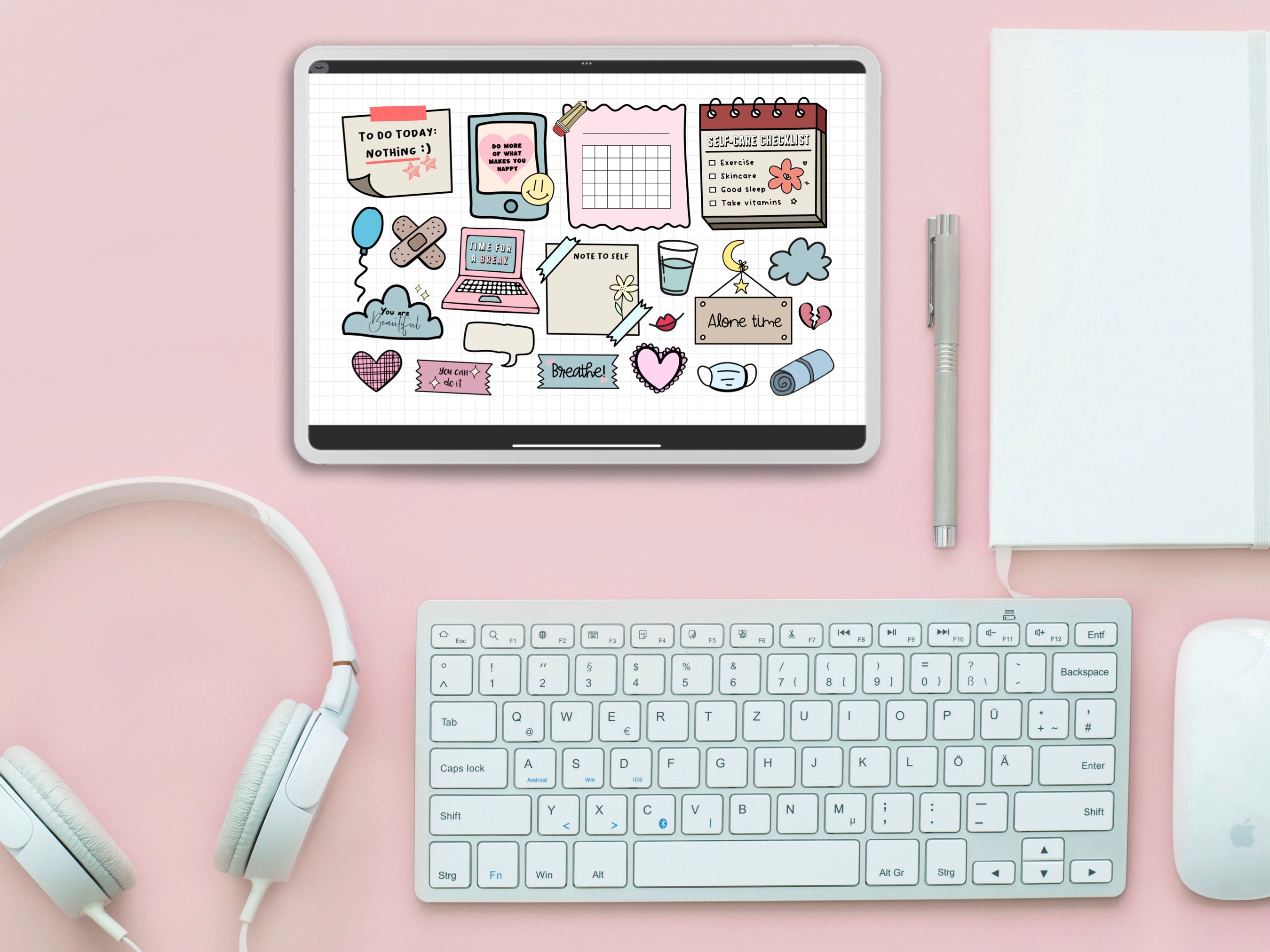 Self Care Digital Stickers Bundle Goodnotes PNG Instant - Etsy