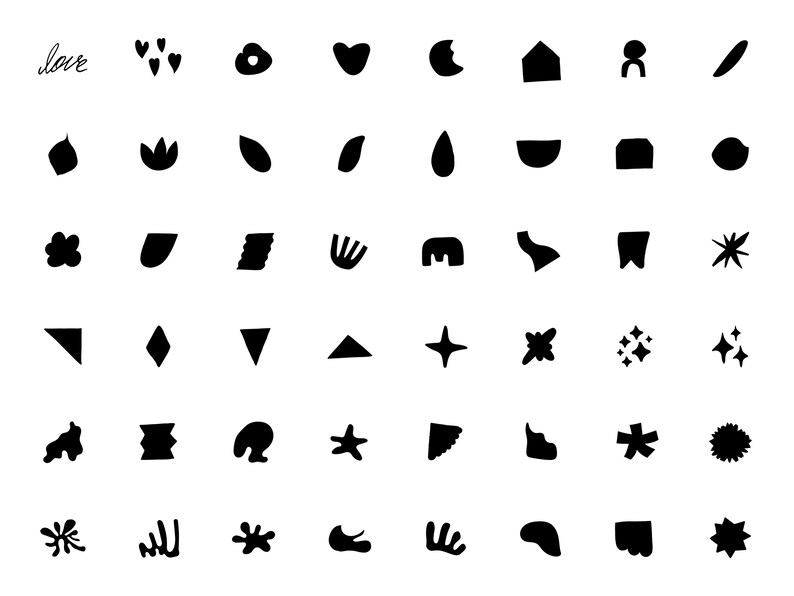 Abstract Shape Silhouette Procreate Stamp Brush Set - Etsy