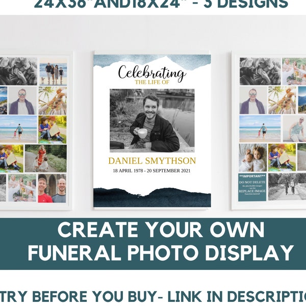 Funeral Poster Photo Display - Etsy