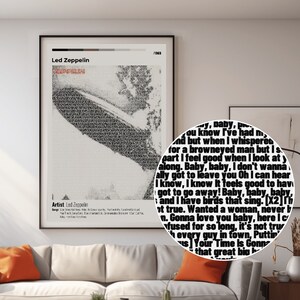 Led Zeppelin - Led Zeppelin Album Lyrics Poster - Unique Gift, for ...