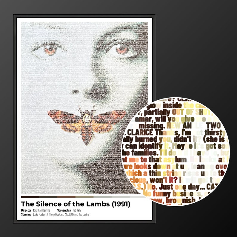 The Silence of the Lambs Movie Script Poster - Unique Art Gift, for ...