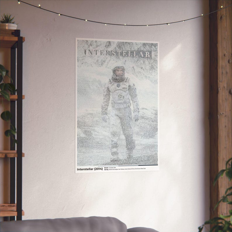 Movie Script Poster of Interstellar - Unique Art Gift, for Movie Fans ...