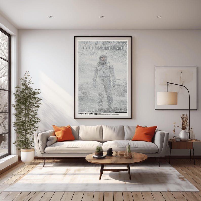 Movie Script Poster of Interstellar - Unique Art Gift, for Movie Fans ...