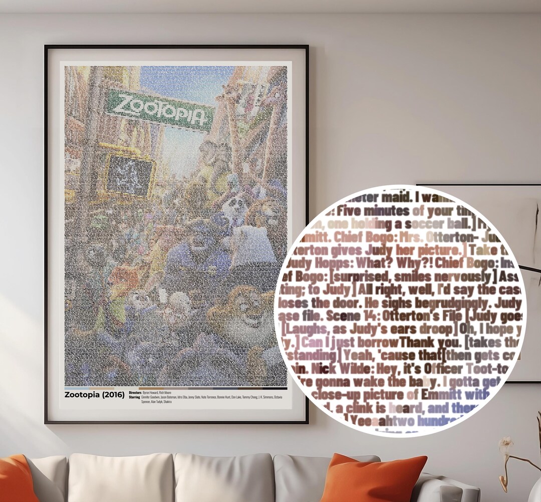 Póster de la película Zootopia: un regalo artístico único para los ...