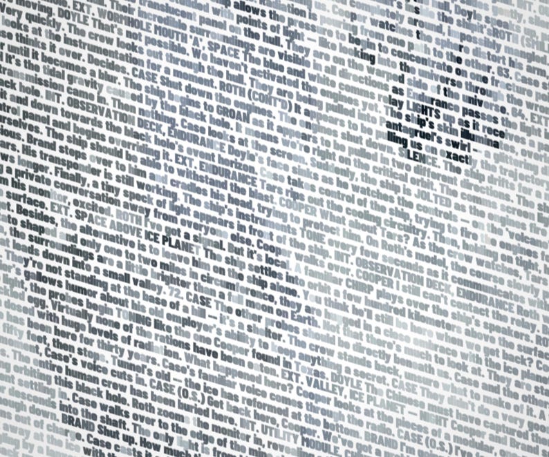 Movie Script Poster of Interstellar - Unique Art Gift, for Movie Fans ...