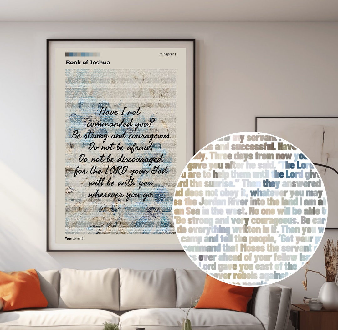 Book of Joshua Chapter 1 Text Poster Unique Bible Quote Gift - Etsy