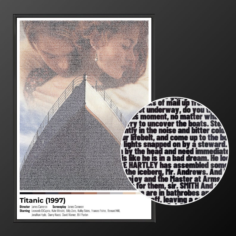Titanic Movie Script Poster Unique Art Gift, for Film Lovers - Etsy