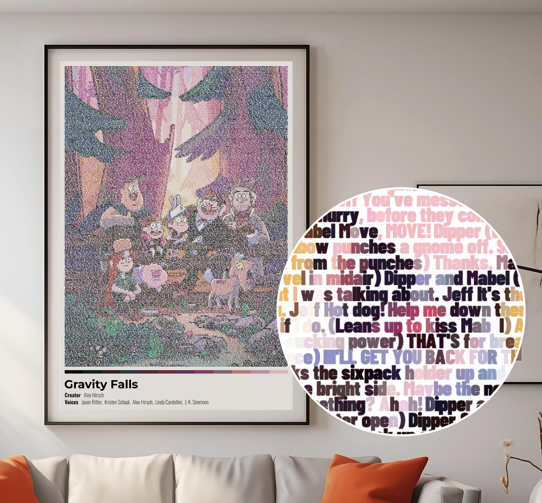 Gravity Falls Script Poster - Unique Art Gift, for TV Lovers - Etsy