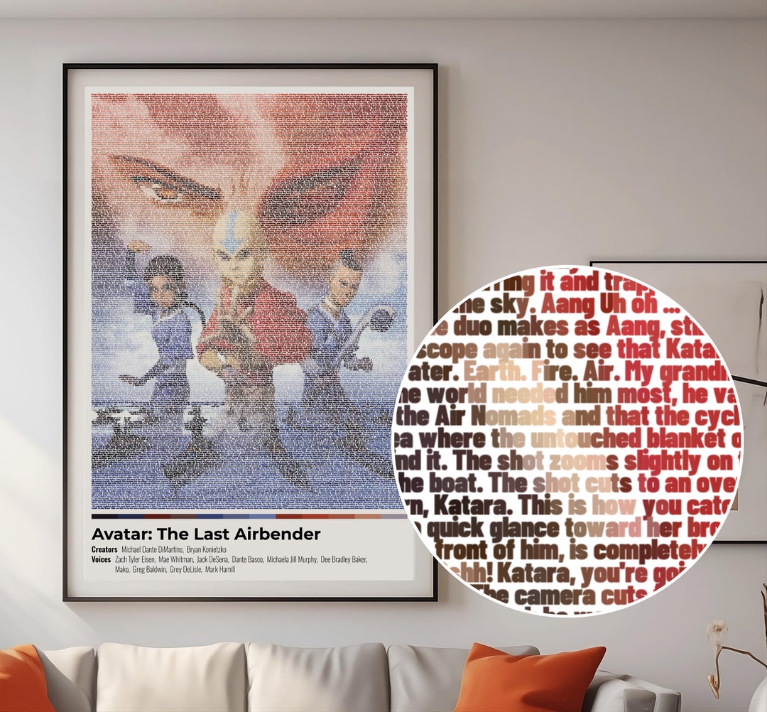 Avatar the Last Airbender Script Poster Unique Art Gift, for TV Lovers ...