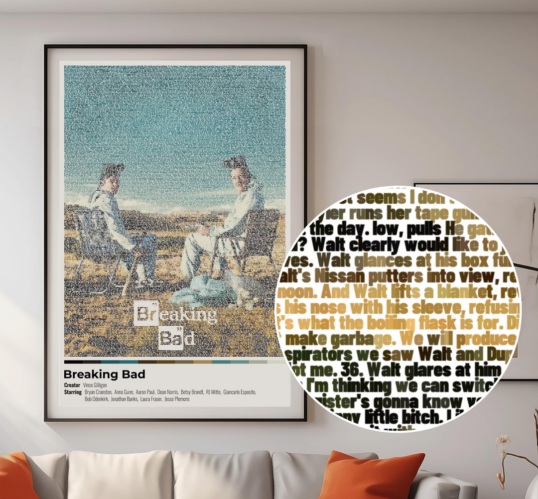 Breaking Bad Script Poster - Unique Art Gift, for TV Lovers - Etsy