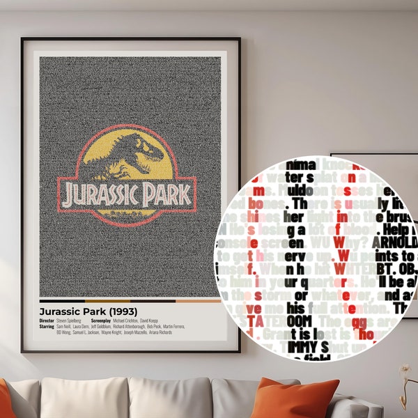 Jurassic Park Movie Script Poster - Etsy