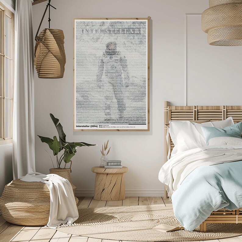 Movie Script Poster of Interstellar - Unique Art Gift, for Movie Fans ...