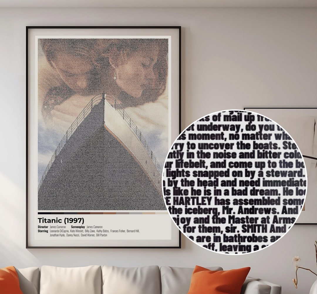 Titanic Movie Script Poster - Unique Art Gift, for Film Lovers - Etsy