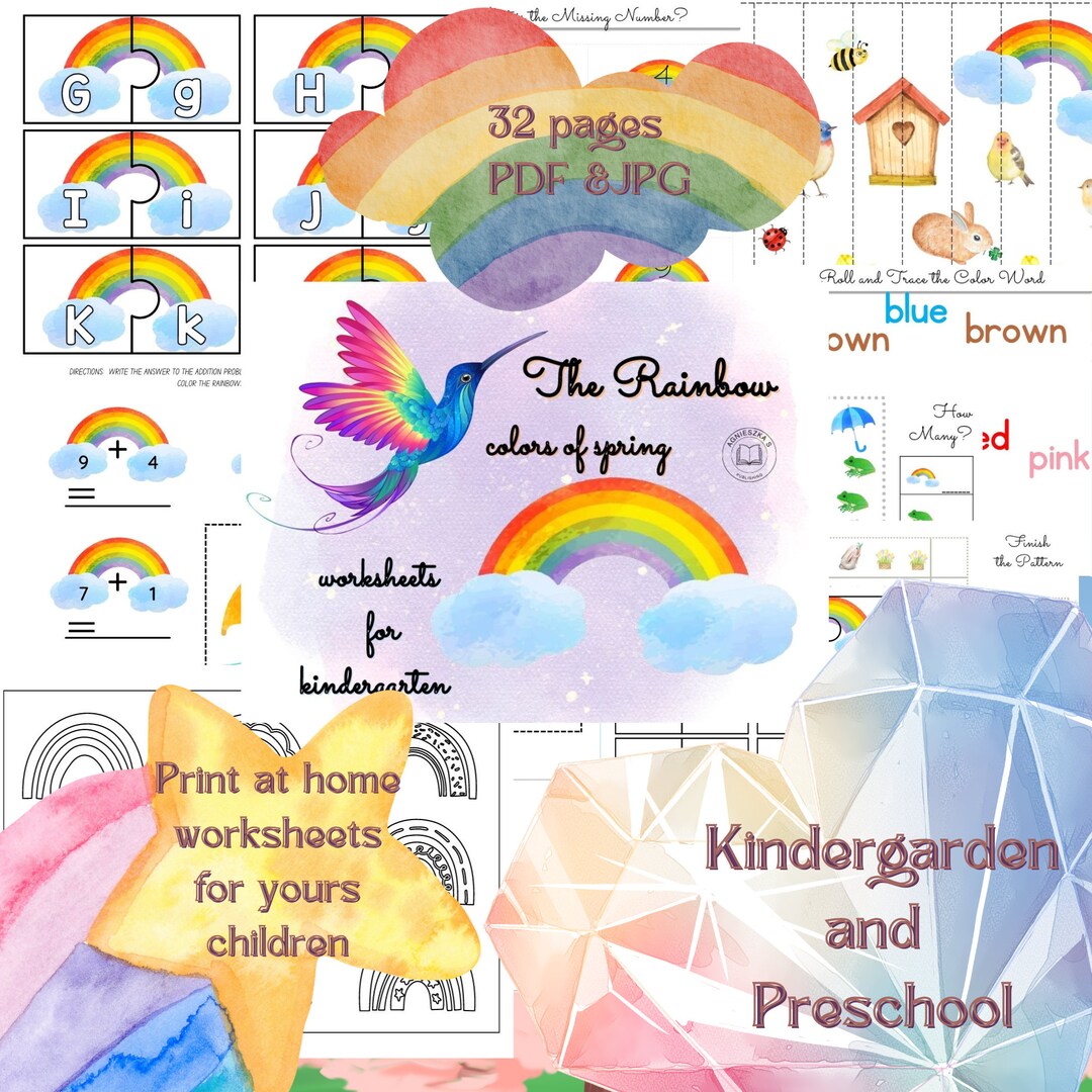 KDP Interior Bundle, the Rainbow Colors of Spring. Printable Worksheets ...