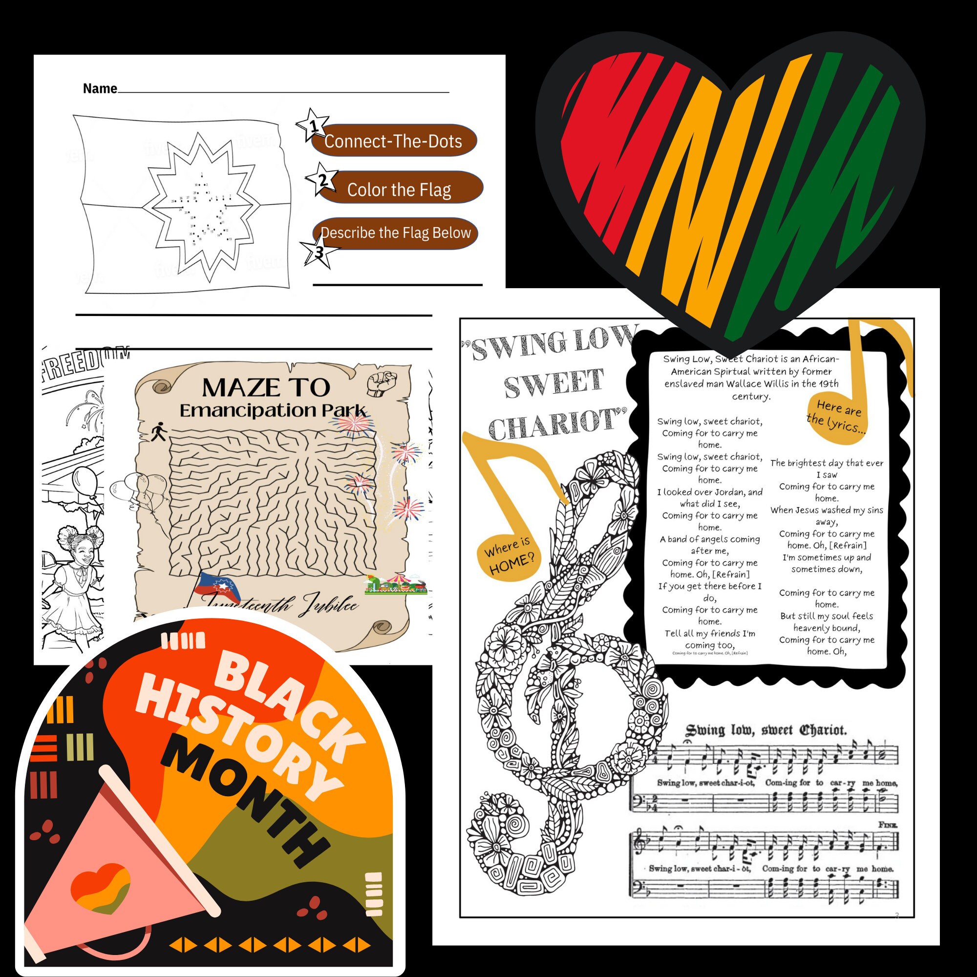 Black History Worksheet.printable Coloring Book Black History ...