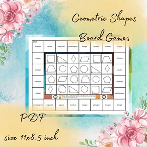 Geometric Shape's Board Game. Printable - Etsy