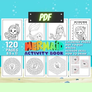 Printable Instant Downland Mermaid Toddler Workbook: Dot to Dot Dot ...