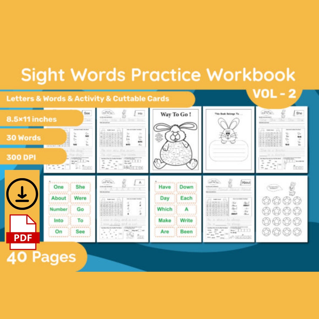 Easter Bunny Dolch Sight Words Practice Worksheet for Kids Activity and ...
