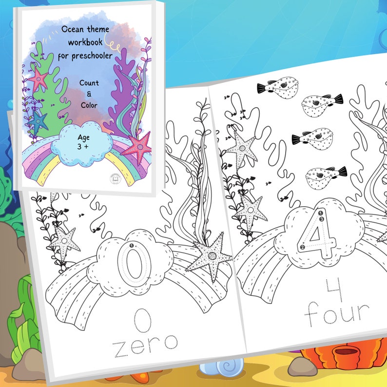 Homeschool Kindergarten Printable Ocean Theme Workbook for Preschooler ...