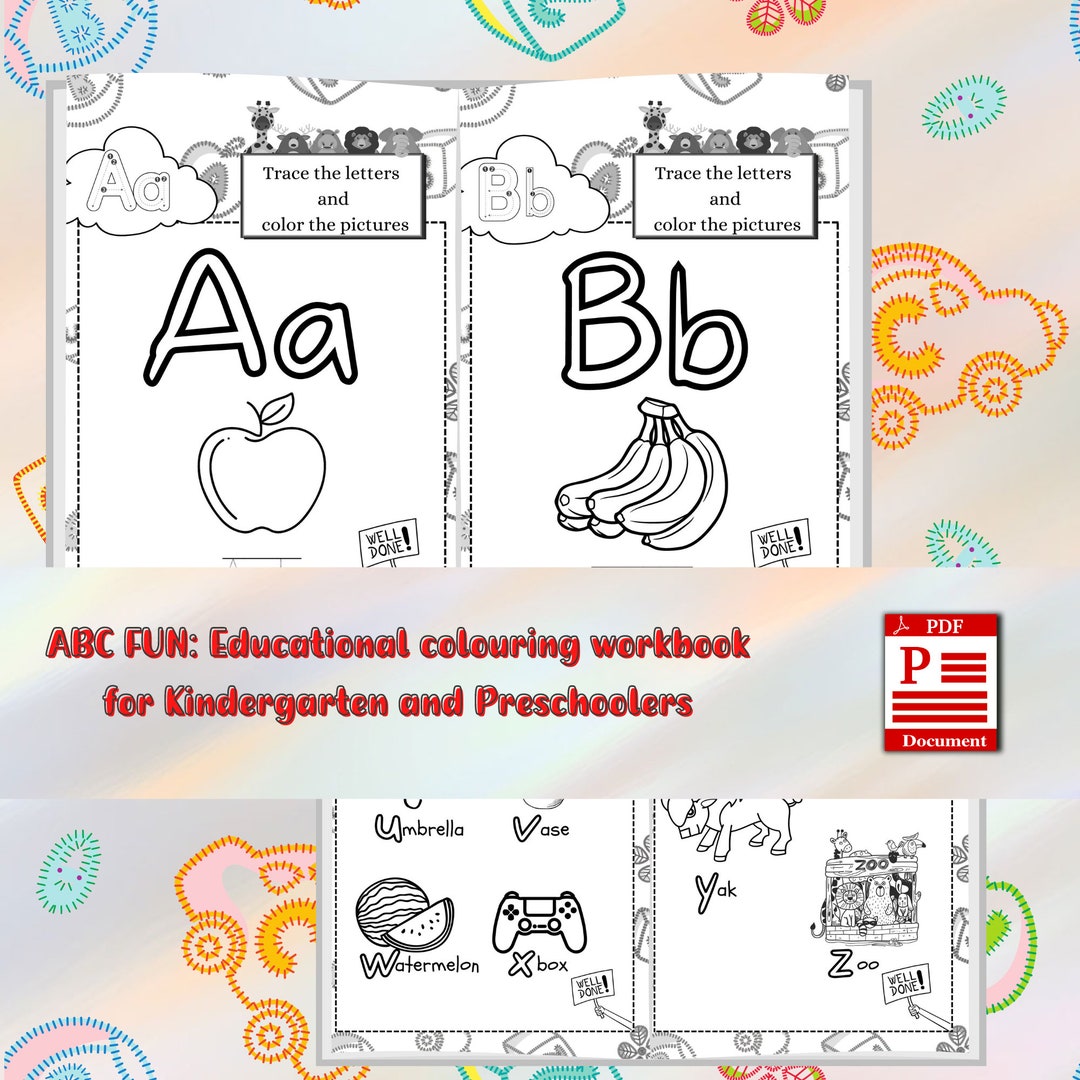 Printable Educational Coloring Workbook for Kindergarten and ...