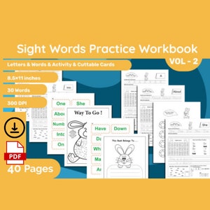 Easter Bunny Dolch Sight Words Practice Worksheet for Kids Activity and ...